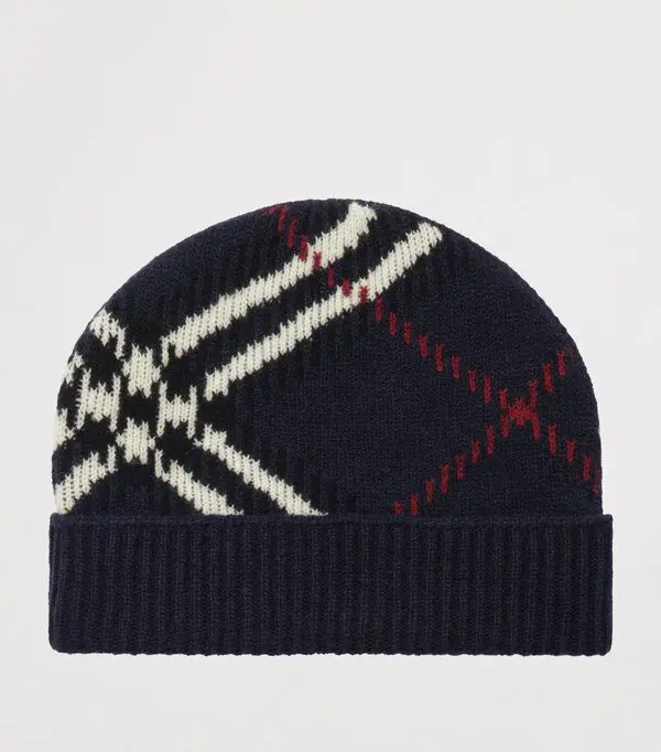 Burberry Cashmere-blend Check Beanie