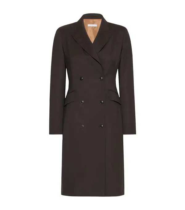 Max Mara Virgin Wool Double-breasted Blazer Midi Dress