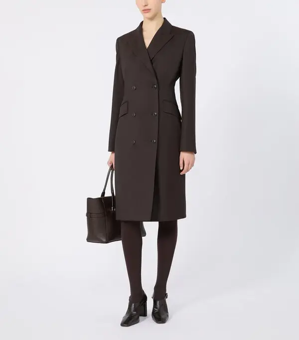 Max Mara Virgin Wool Double-breasted Blazer Midi Dress