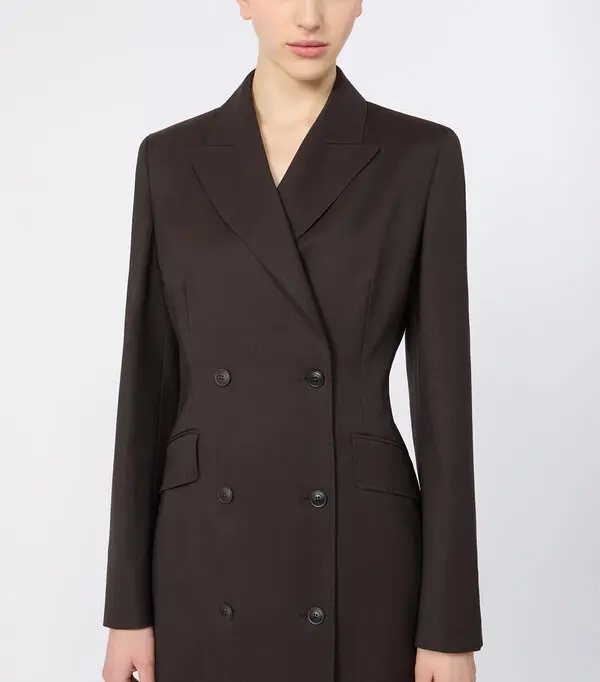 Max Mara Virgin Wool Double-breasted Blazer Midi Dress