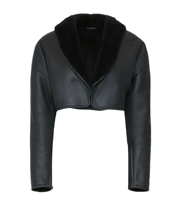 Max Mara Cropped Shearling Jacket