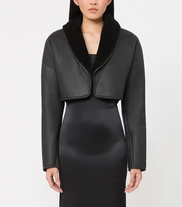 Max Mara Cropped Shearling Jacket