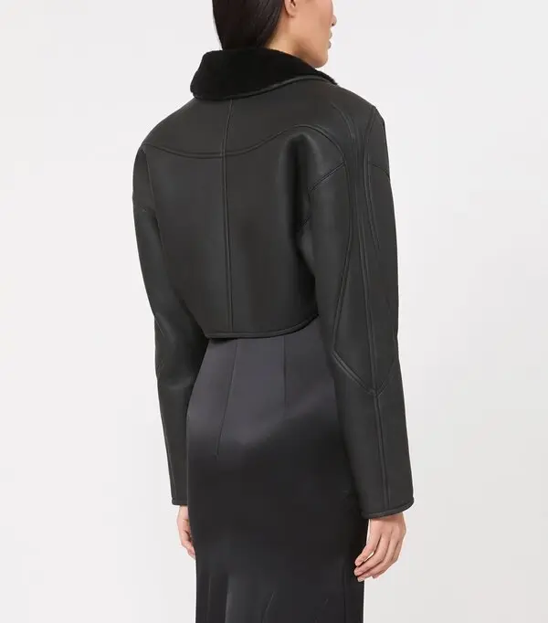 Max Mara Cropped Shearling Jacket