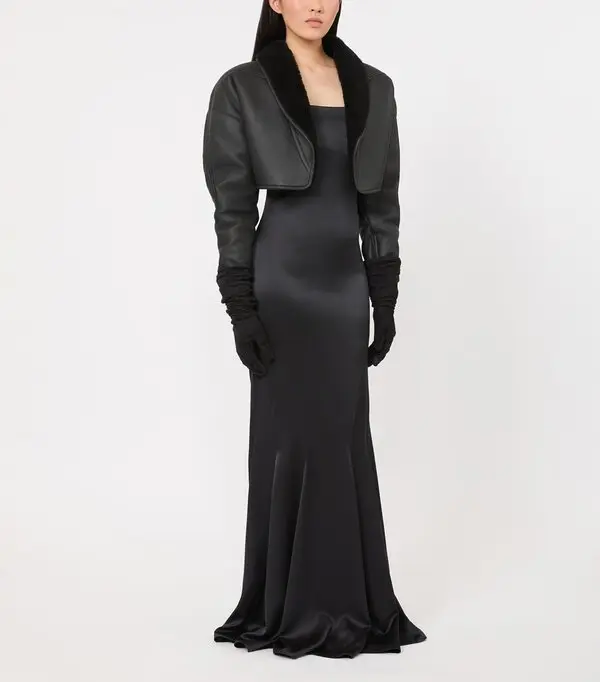 Max Mara Cropped Shearling Jacket