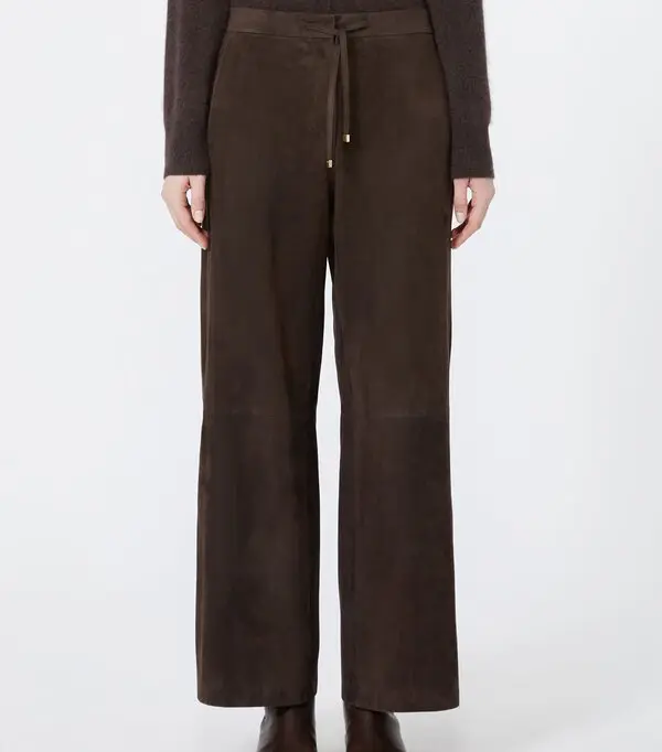 Max Mara Suede Drawstring Trousers
