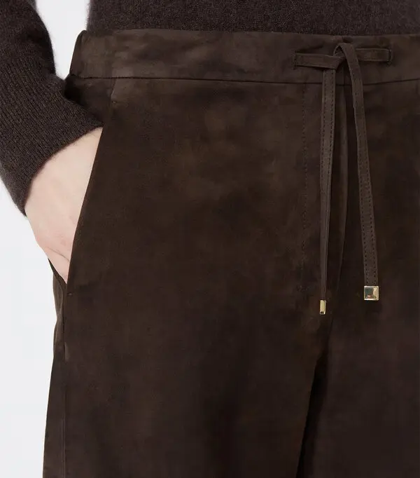 Max Mara Suede Drawstring Trousers