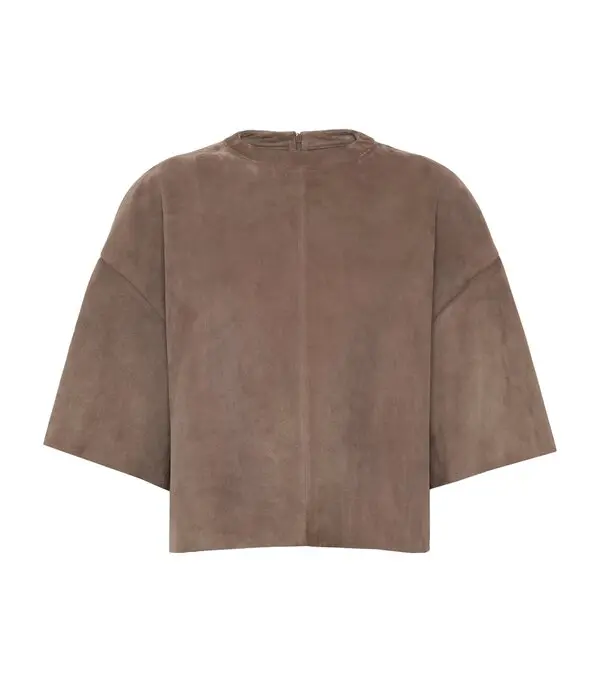 Max Mara Suede Crop-sleeve T-shirt