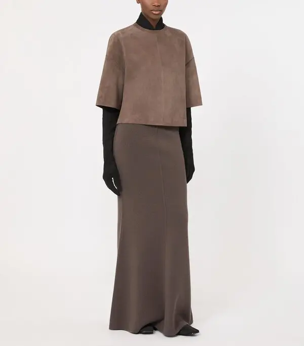 Max Mara Suede Crop-sleeve T-shirt