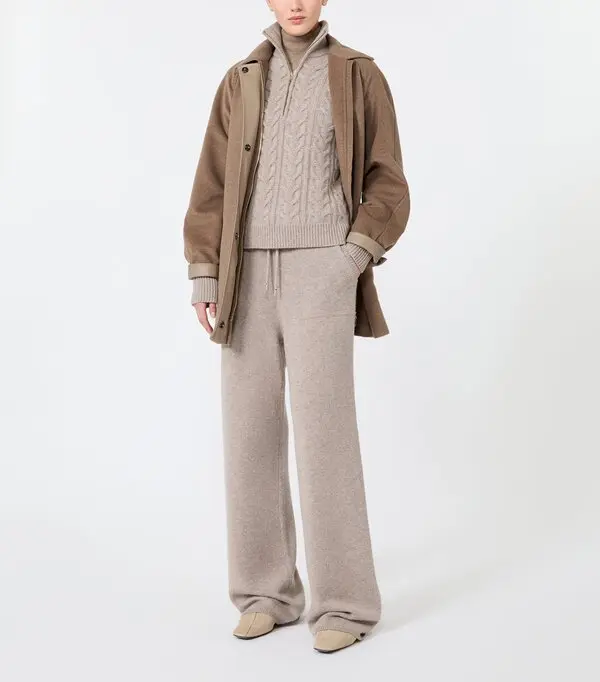 Max Mara Cashmere Leather-trim Wrap Coat