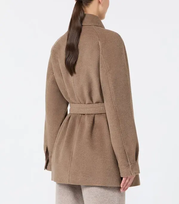 Max Mara Cashmere Leather-trim Wrap Coat