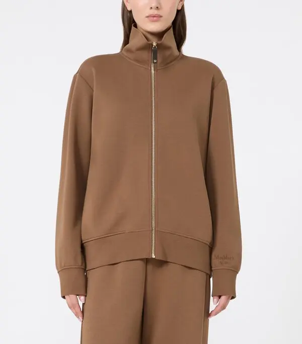 Max Mara Cotton-blend Zip-up Sweatshirt