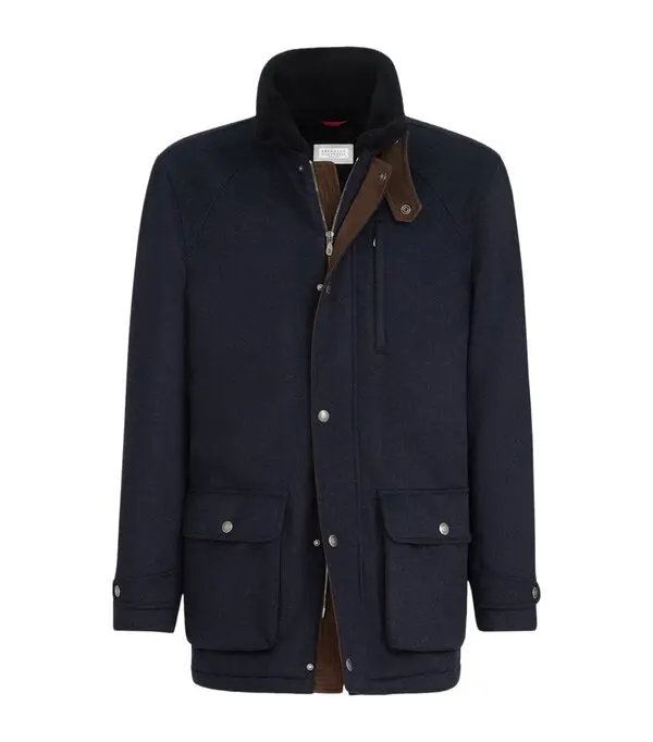 Brunello Cucinelli Cashmere Beaver Cloth Field Jacket