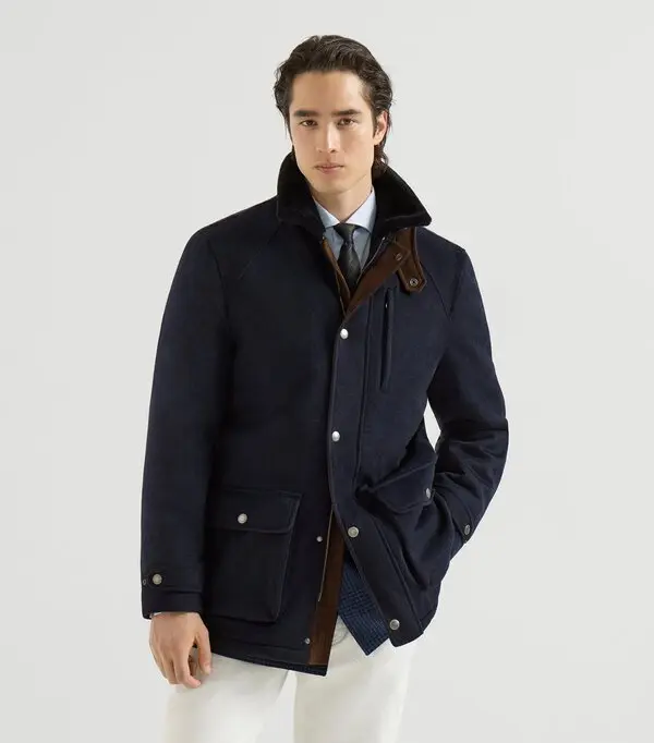 Brunello Cucinelli Cashmere Beaver Cloth Field Jacket