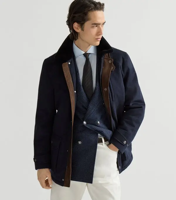 Brunello Cucinelli Cashmere Beaver Cloth Field Jacket