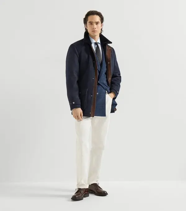 Brunello Cucinelli Cashmere Beaver Cloth Field Jacket