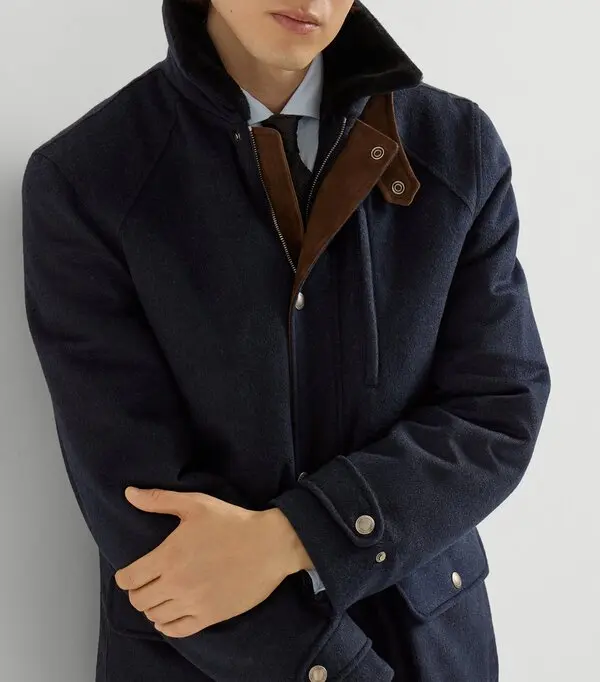 Brunello Cucinelli Cashmere Beaver Cloth Field Jacket