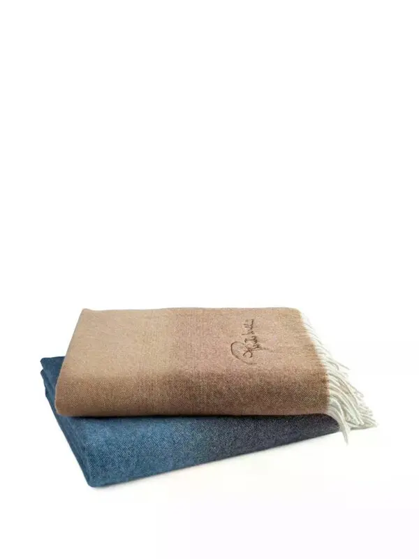 Roberto Cavalli Fringed Wool Blanket