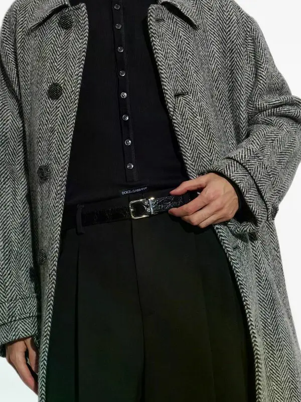 Dolce & Gabbana Crocodile-effect Buckle-fastening Belt