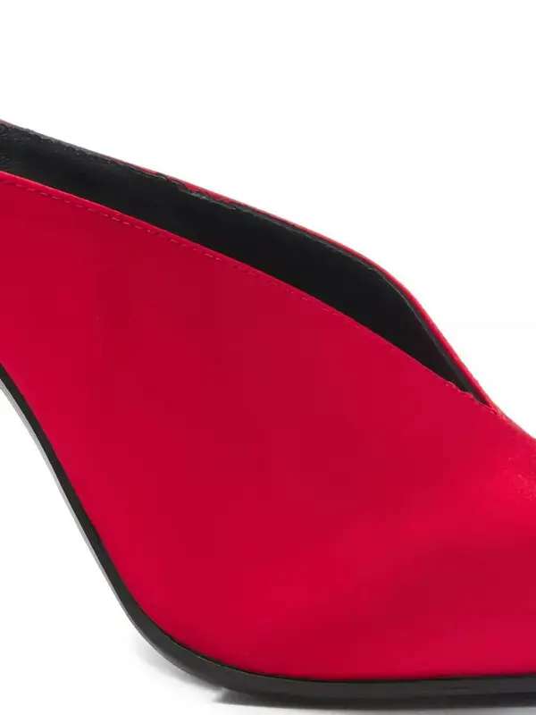 LANVIN Midnight Step Satin Peep-toe Sandals