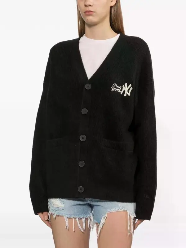 New Era Logo-embroidered Ribbed-knit Cardigan