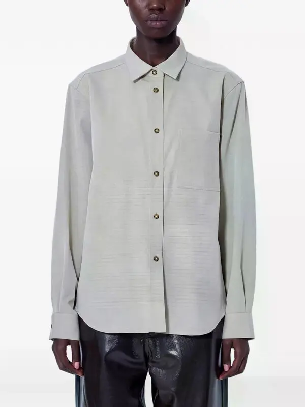 RÓHE Textured-weave Button-down Shirt