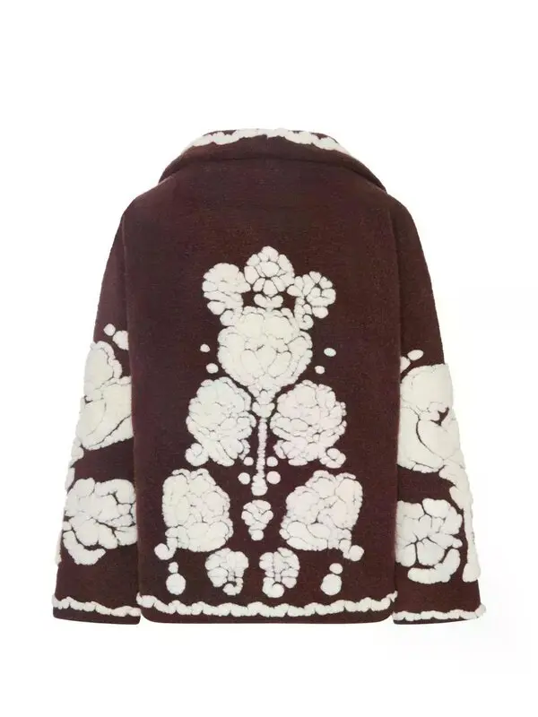 Farm Rio Floral-appliqués Double-breasted Peacoat