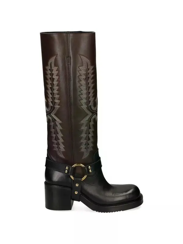 Elena Iachi Embroidered Leather Boots