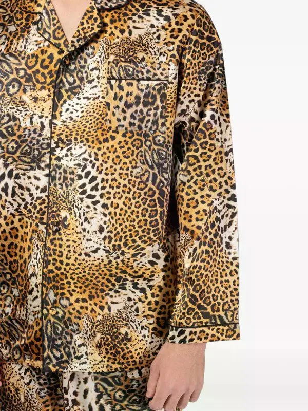 Roberto Cavalli Leopard-print Silk Pajamas