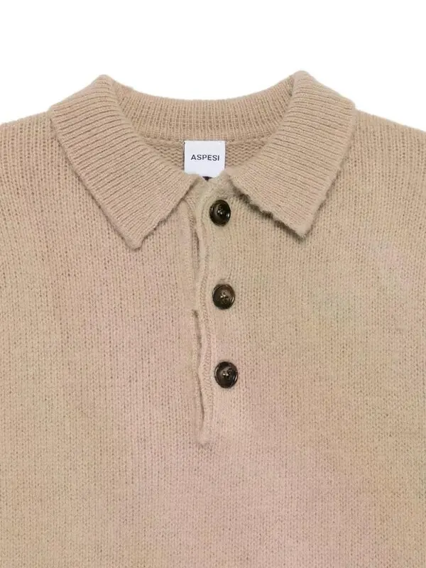 Aspesi Button-placket Knitted Polo Shirt