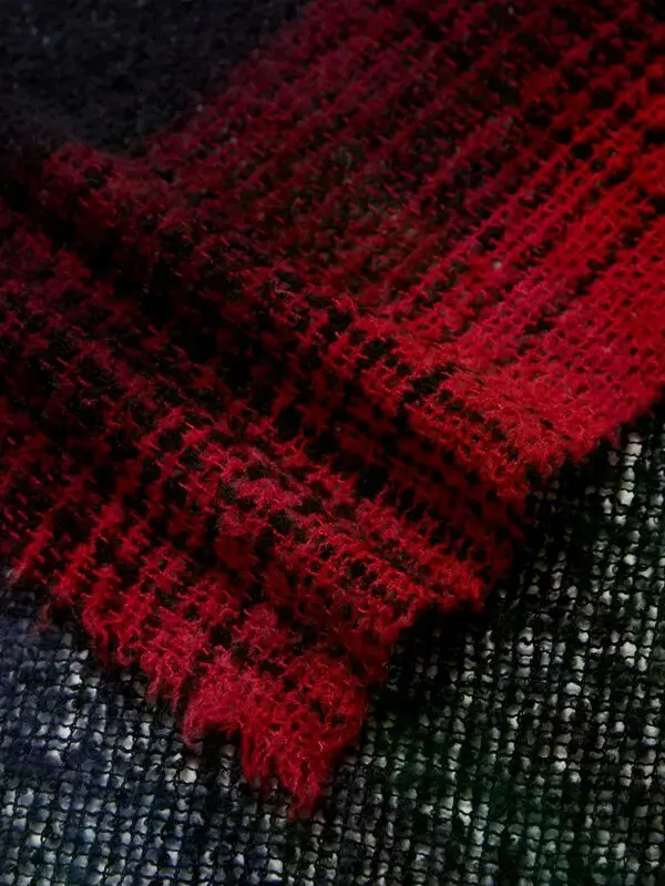 Faliero Sarti Checked Frayed-edge Scarf