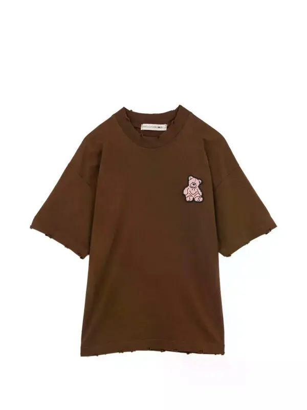 Joshua Sanders Distressed-effect Teddy-patch T-shirt