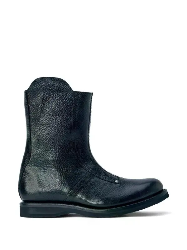 Our Legacy Moto Textured Stitched-detail Ankle Boots - Black