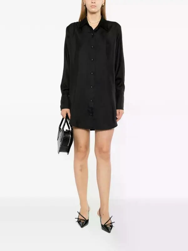 Cynthia Rowley Collectible Silk Shirt Dress - Black