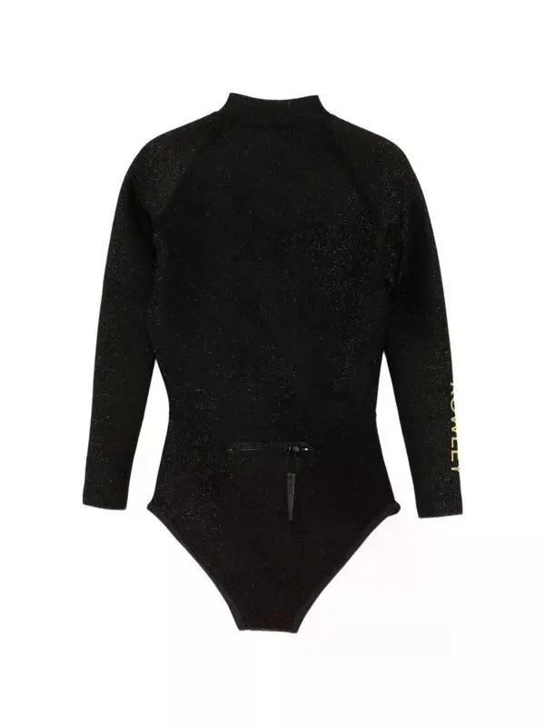 Cynthia Rowley Glitter-effect Long-sleeve Swimsuit
