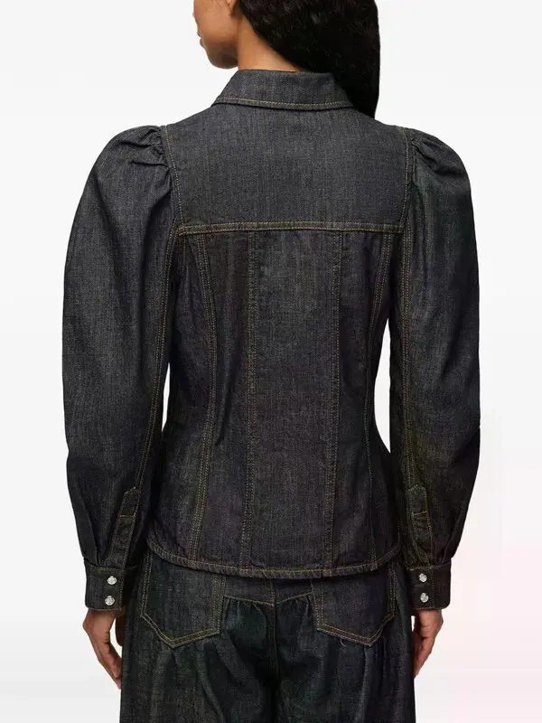 GANNI Shirt In Textured Slub Denim