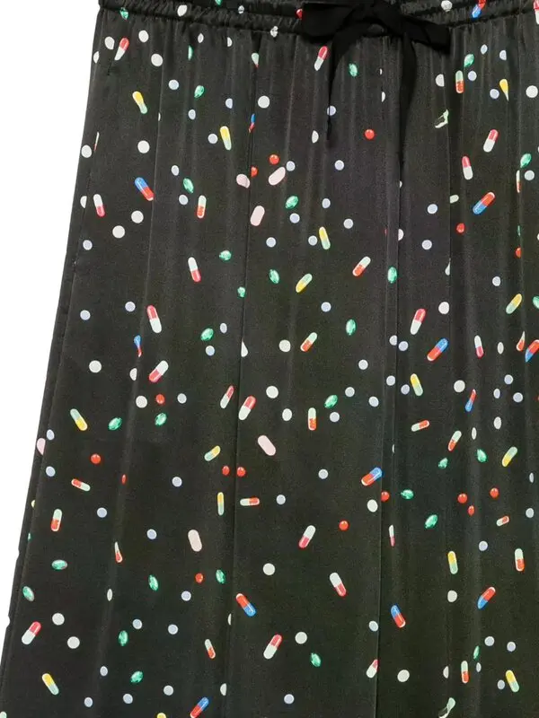 Cynthia Rowley Pill-print Trousers - Black
