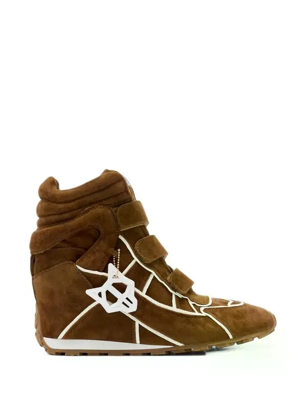 NAKED WOLFE Element Touch-strap Suede Sneakers - Brown