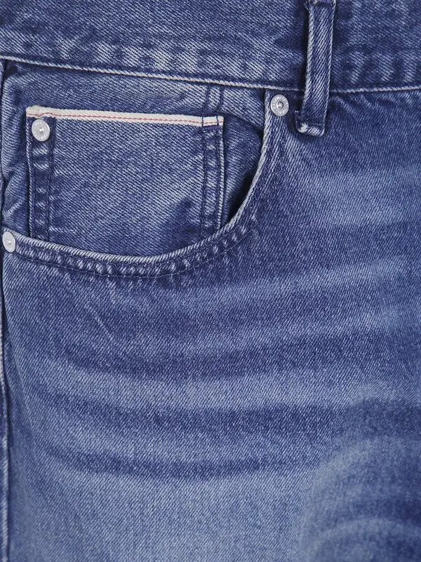 7 For All Mankind Faded Straight-leg Jeans
