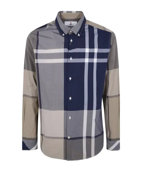 Barbour Oversized Plaid Dunoon Slim-fit Long-sleeve Shirt - Birch Check