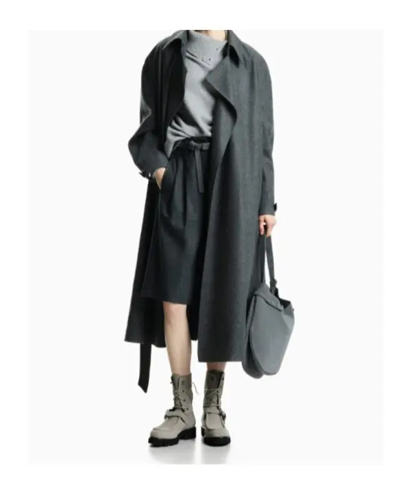 Emporio Armani Belted Wool-blend Oversized Coat
