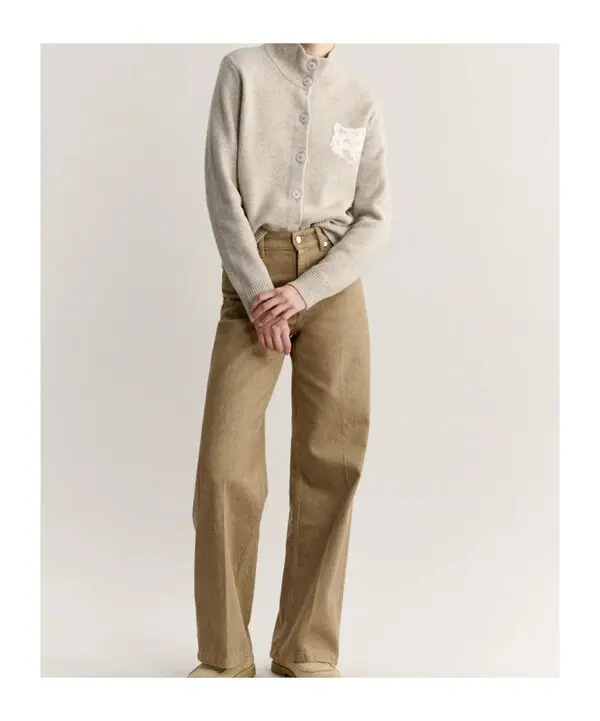 Maison Kitsuné Fox Head Intarsia Merino High Neck Cardigan