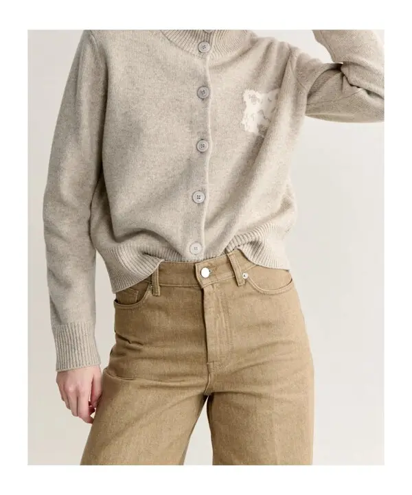 Maison Kitsuné Fox Head Intarsia Merino High Neck Cardigan