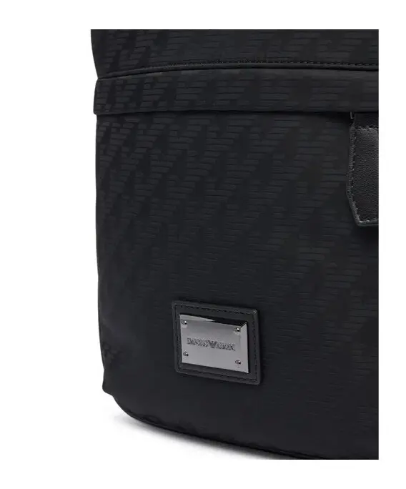 Emporio Armani Monogram-pattern Logo-plaque Messenger Bag