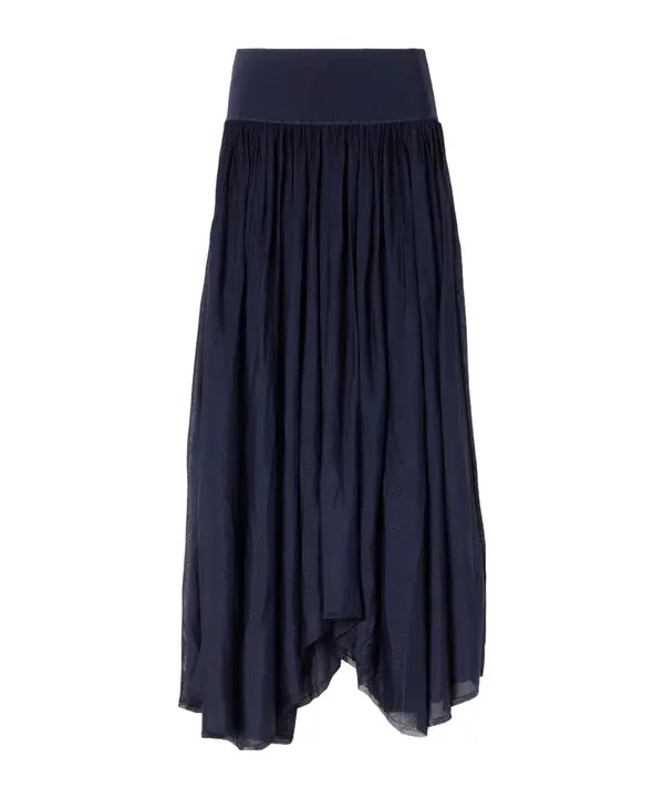 Maria Mcmanus Asymmetrical Plissé Midi Skirt