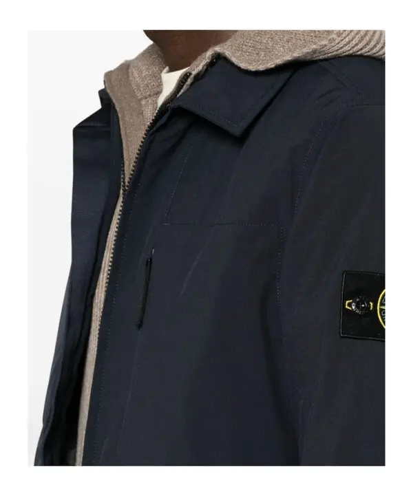 Stone Island Logo Patch Zip-up Jacket
