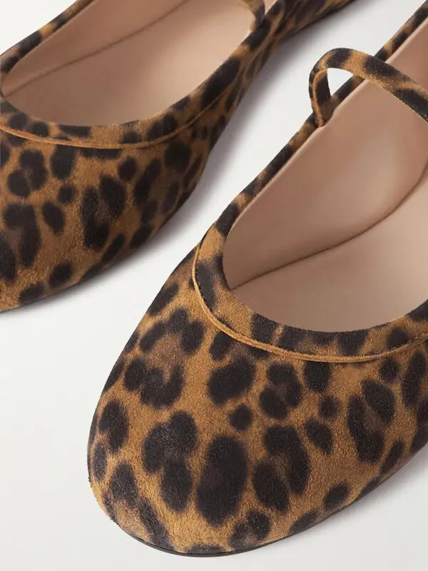 GIANVITO ROSSI Carla Leopard-pattern Ballerina Shoes