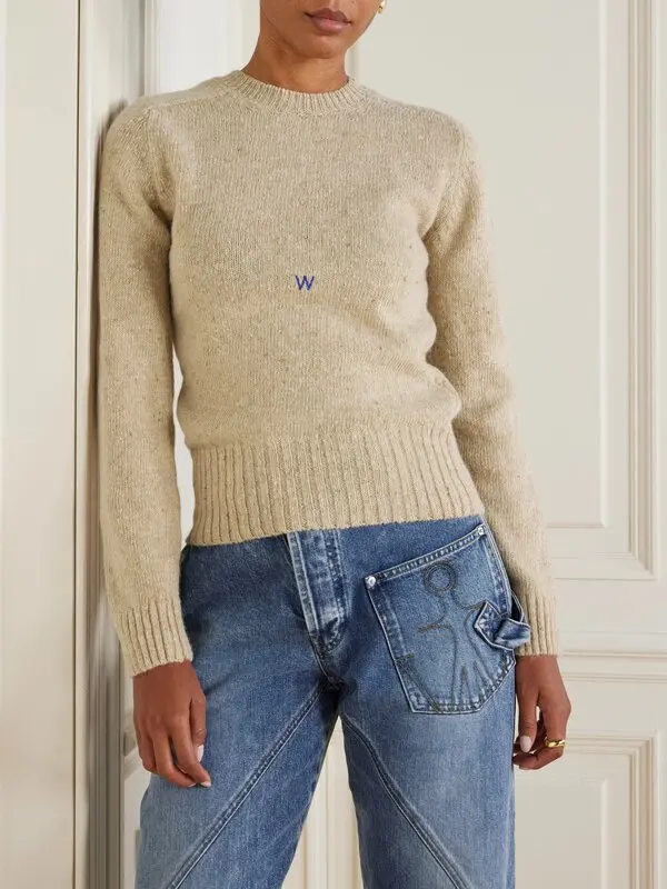 J.W.ANDERSON Embroidered Merino Wool And Mohair-blend Sweater