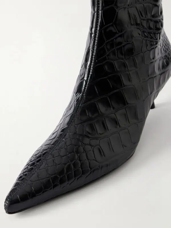 Simkhai Croc-effect Leather Knee Boots