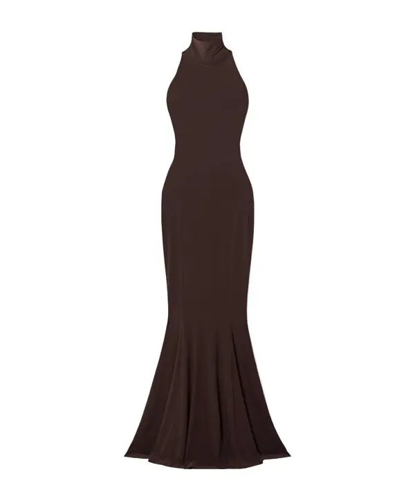 Norma Kamali Stretch-jersey Turtleneck Gown