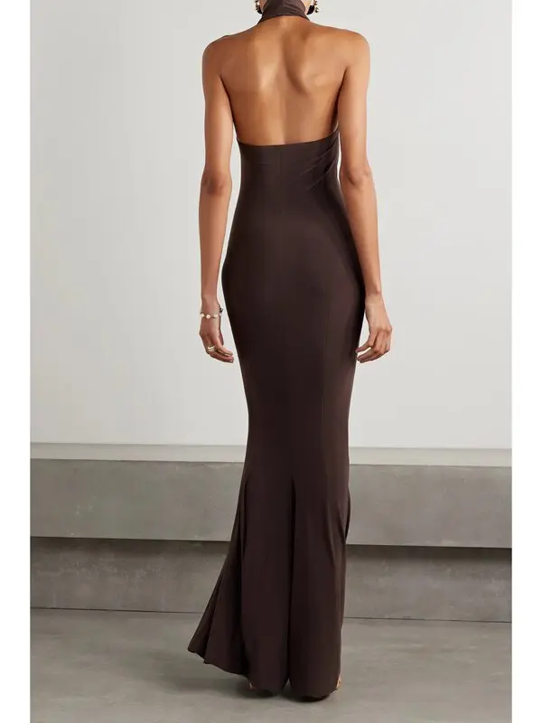 Norma Kamali Stretch-jersey Turtleneck Gown